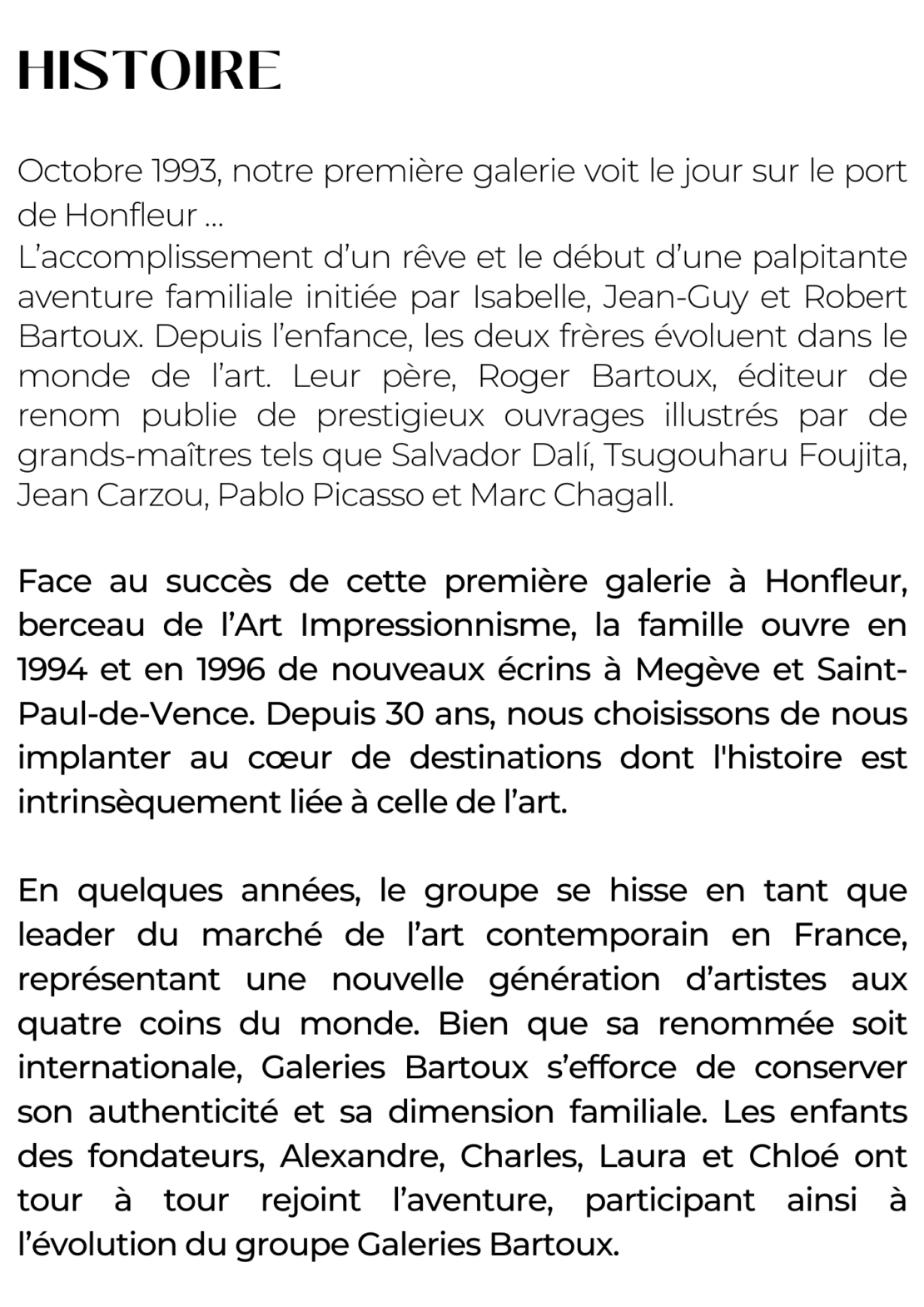 GALERIES BARTOUX A 30 ANS